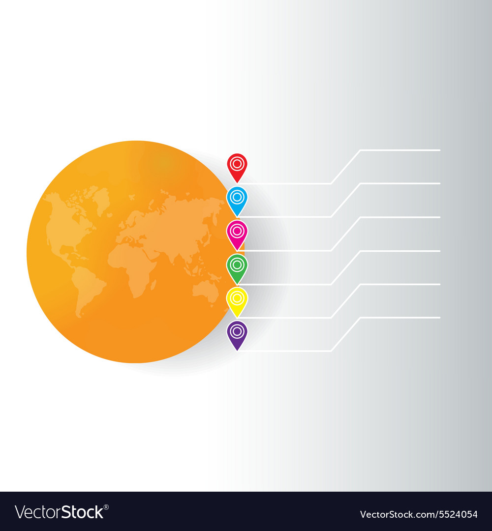 Word map with pointer mark Royalty Free Vector Image