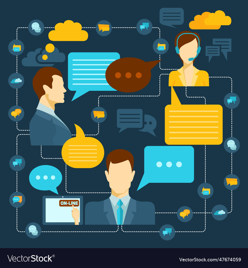 Chat flat background Royalty Free Vector Image