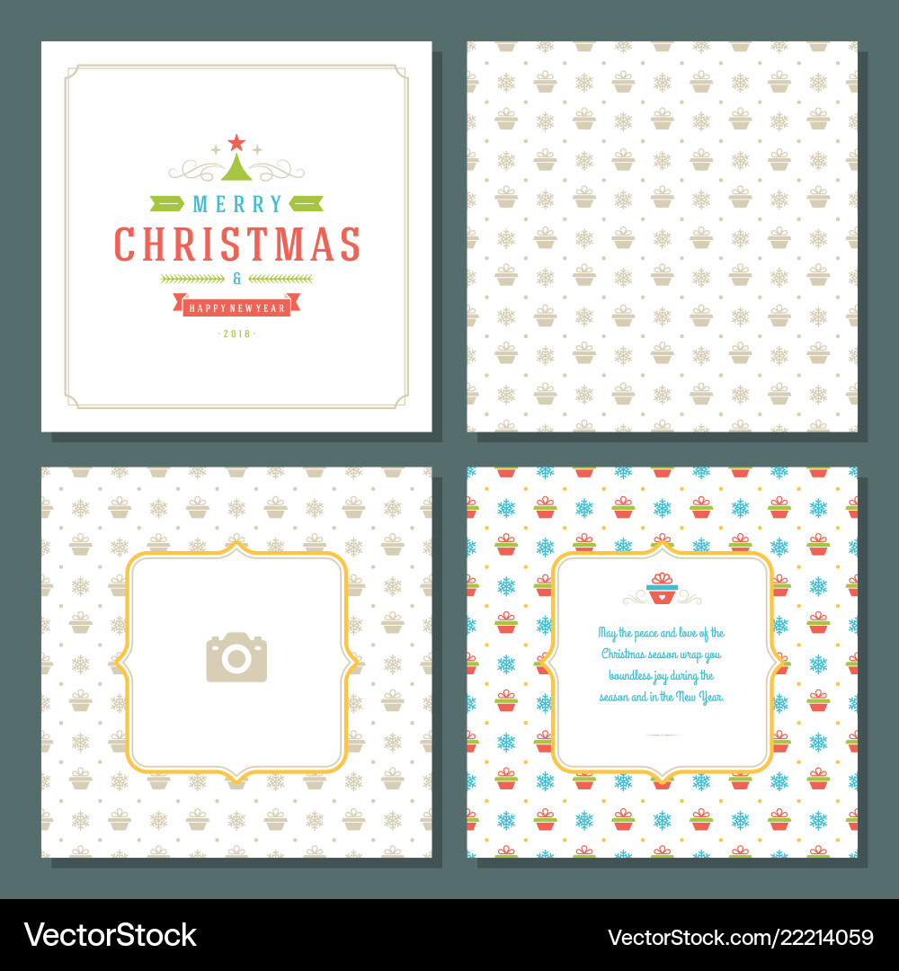 Christmas greeting card design and pattern Vector Image