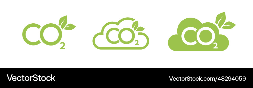 Co2 emission reduction neutrality concept icon set