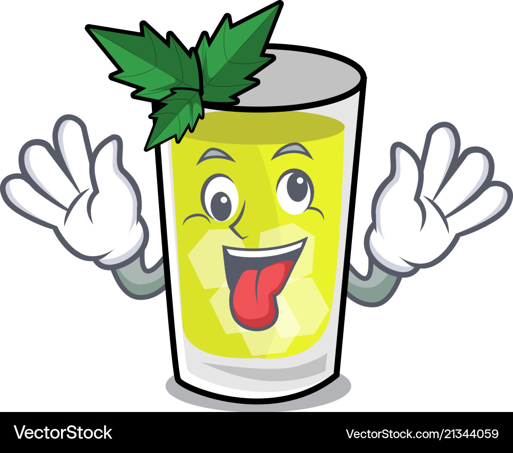 Crazy mint julep mascot cartoon Royalty Free Vector Image