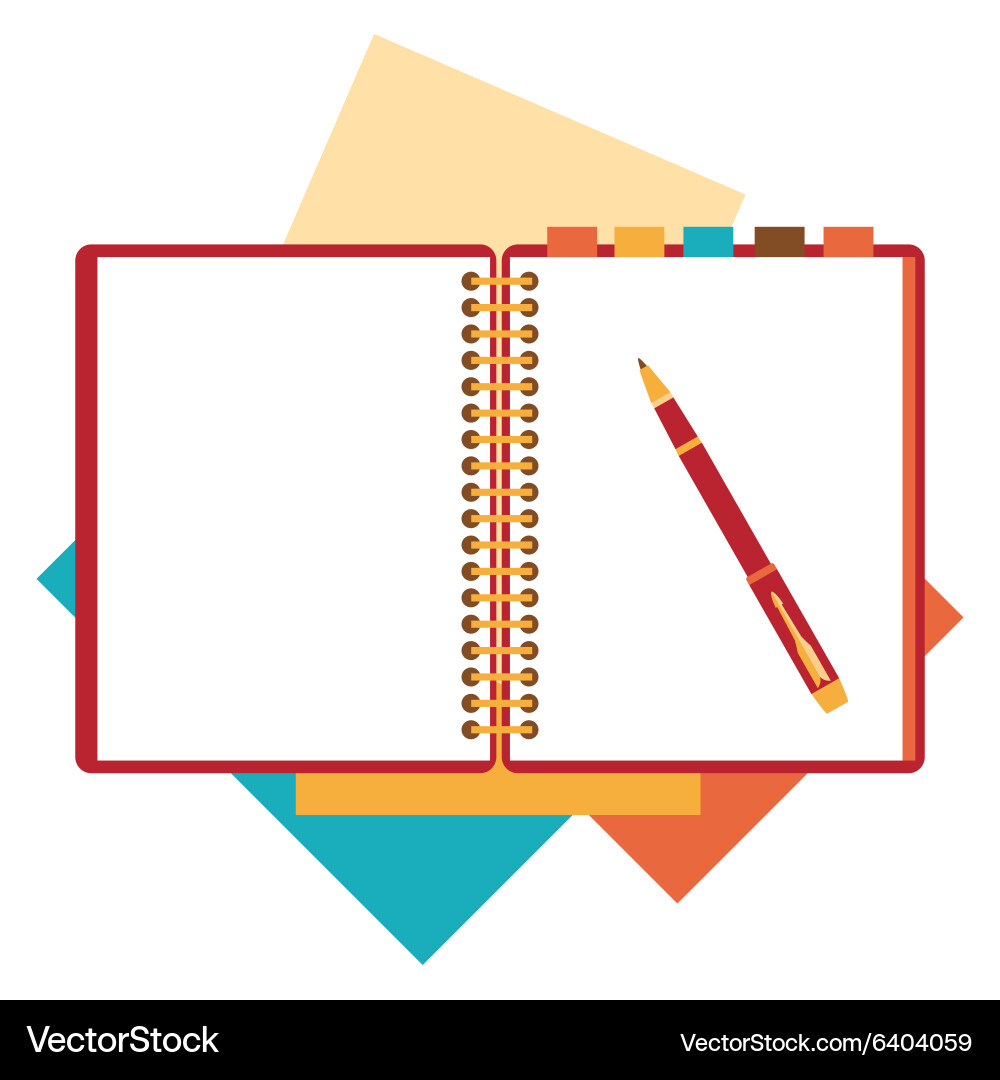 Flat design notepad paper sheet Royalty Free Vector Image
