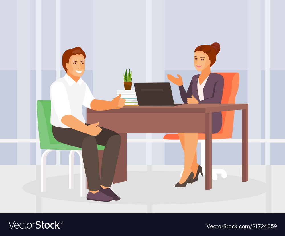 Interview with candidate Royalty Free Vector Image
