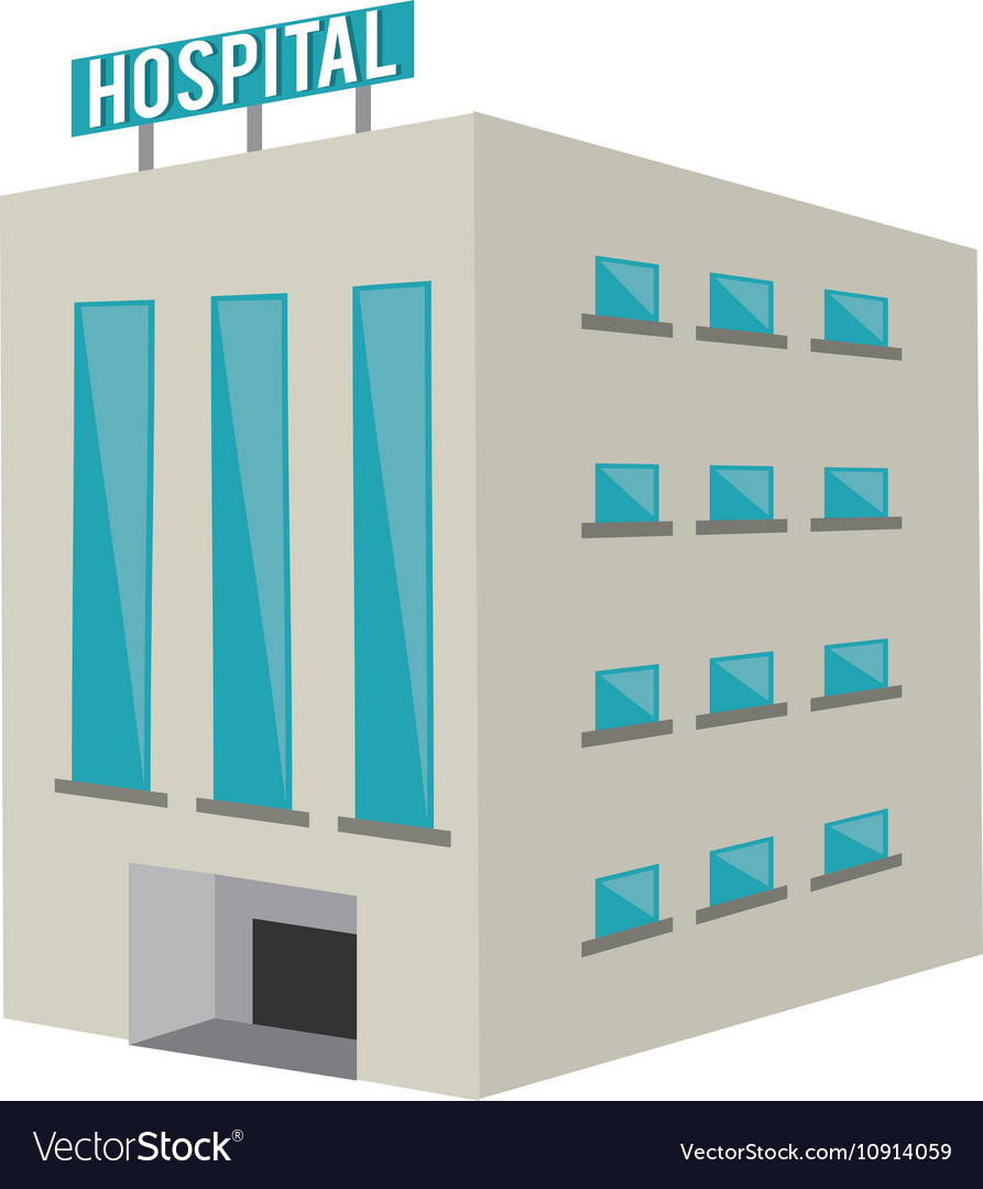 Isolated hospital building design Royalty Free Vector Image