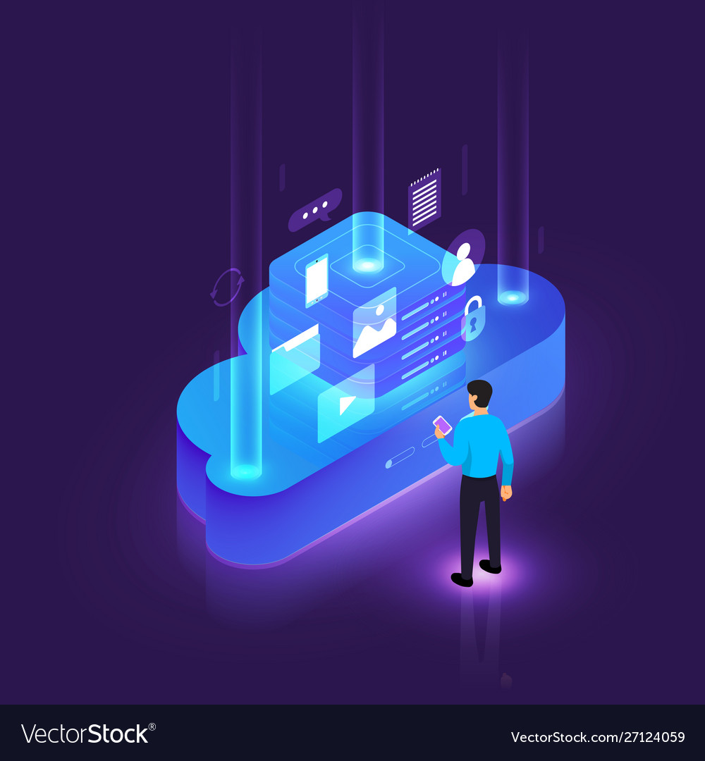 Isometric Cloud Computing Royalty Free Vector Image