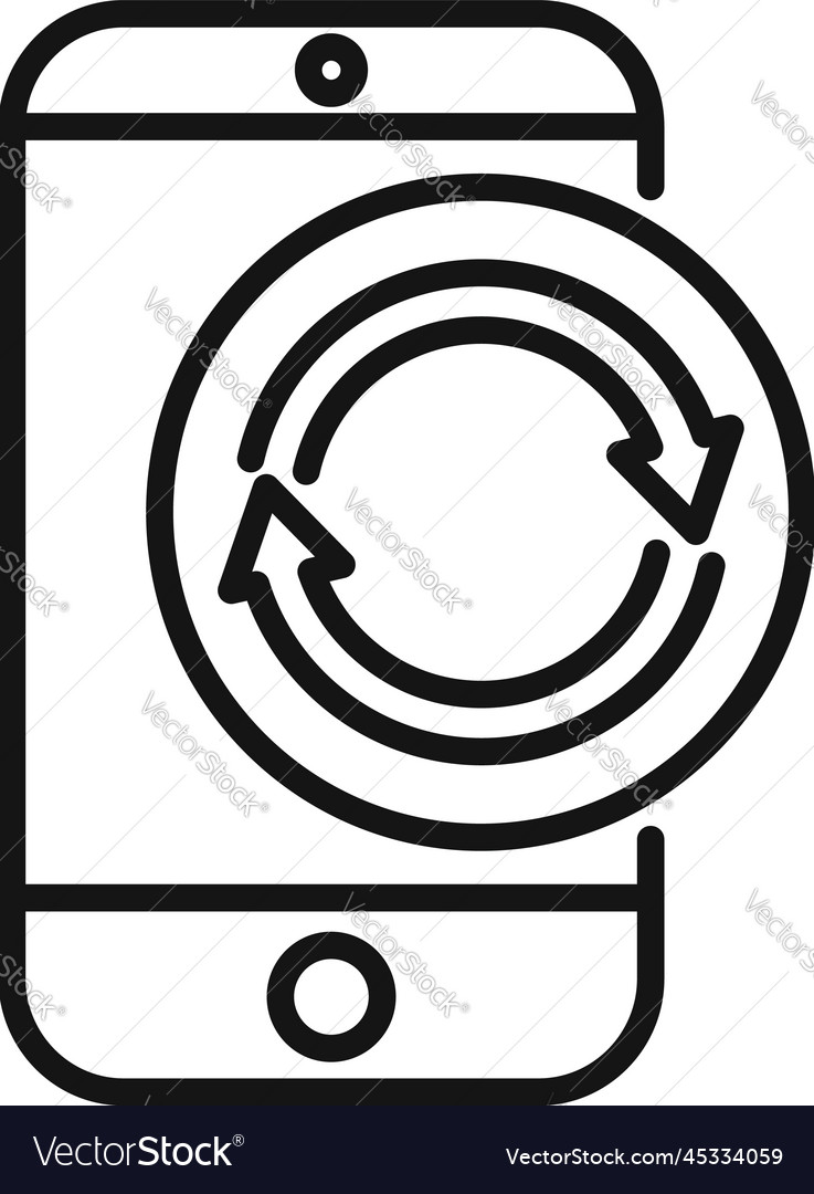 Phone Data Backup Icon Outline Computer Royalty Free Vector