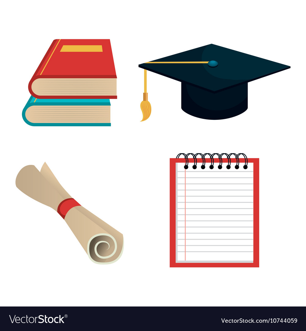 Set education elements graphic isolated Royalty Free Vector