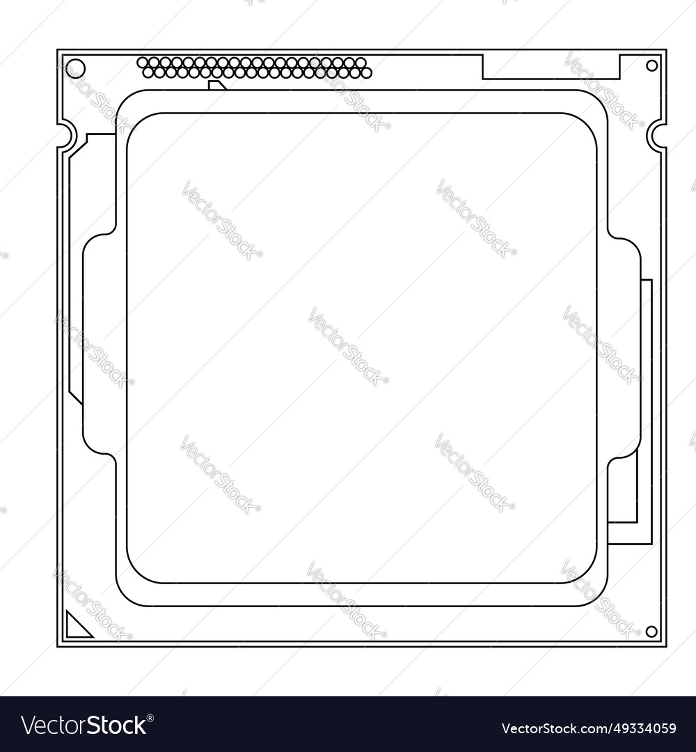 Simple of digital electronic computer cpu chip Vector Image Simple of digital electronic computer cpu chip Vector Image