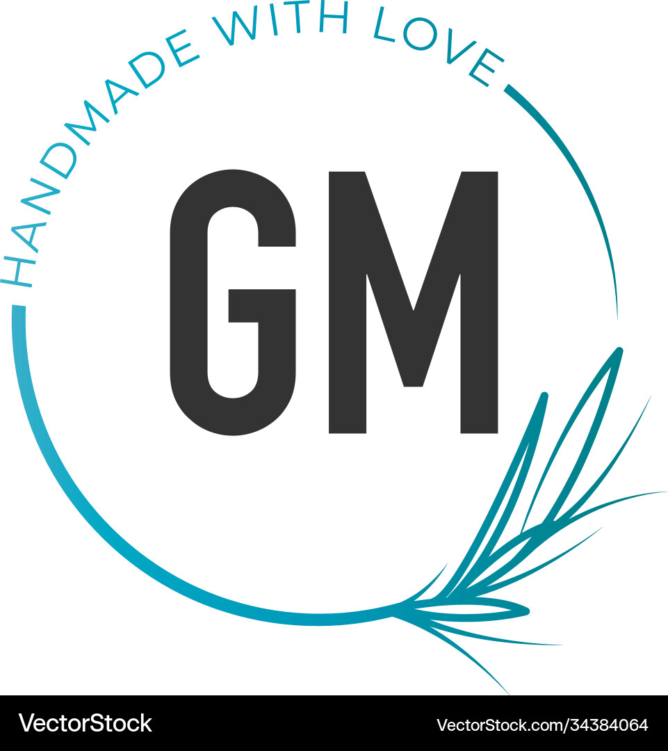Initial letter gm floral feminine logo template Vector Image