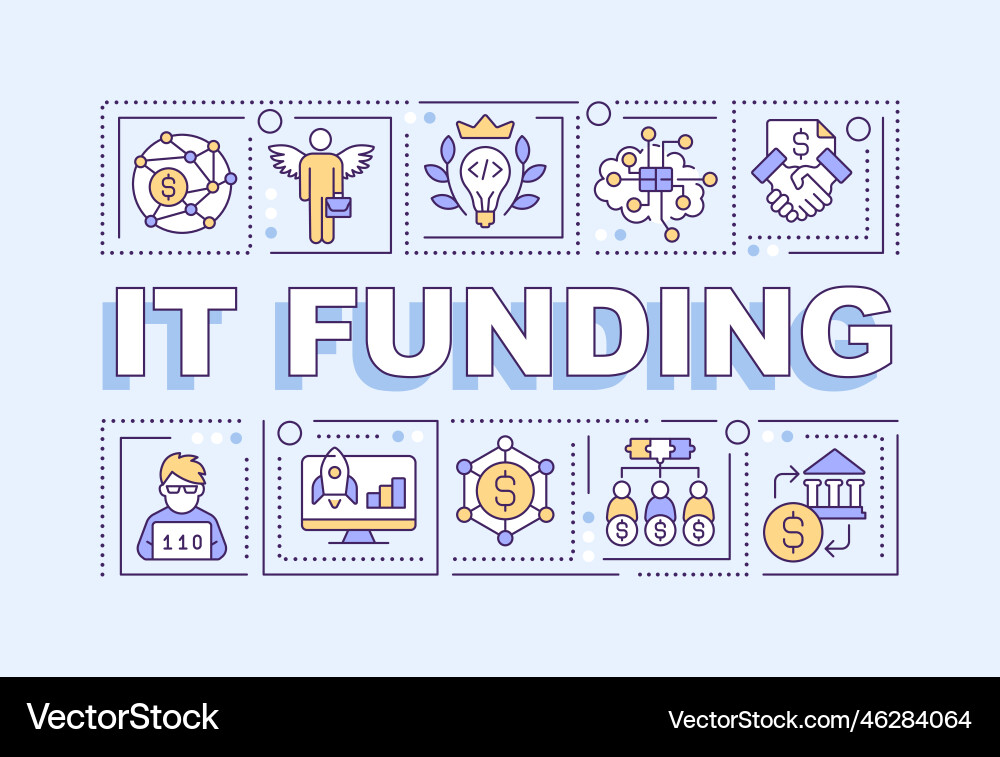 It funding word concepts light blue banner Vector Image