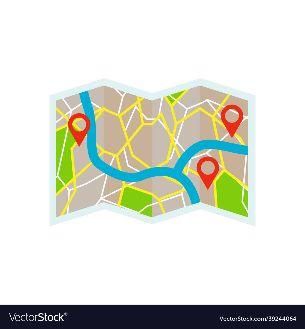Map paper icon design template Royalty Free Vector Image