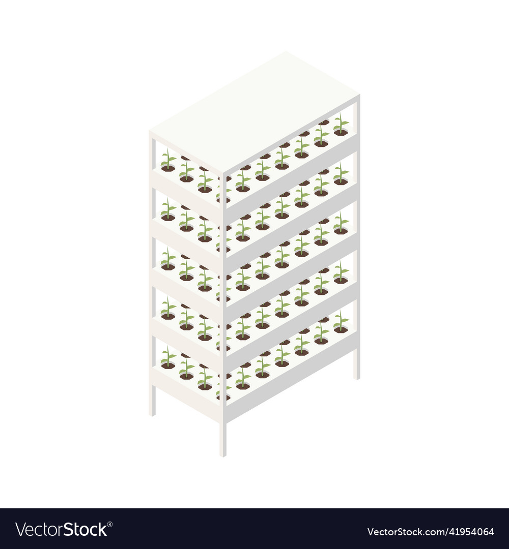 Shelves with plants composition Royalty Free Vector Image