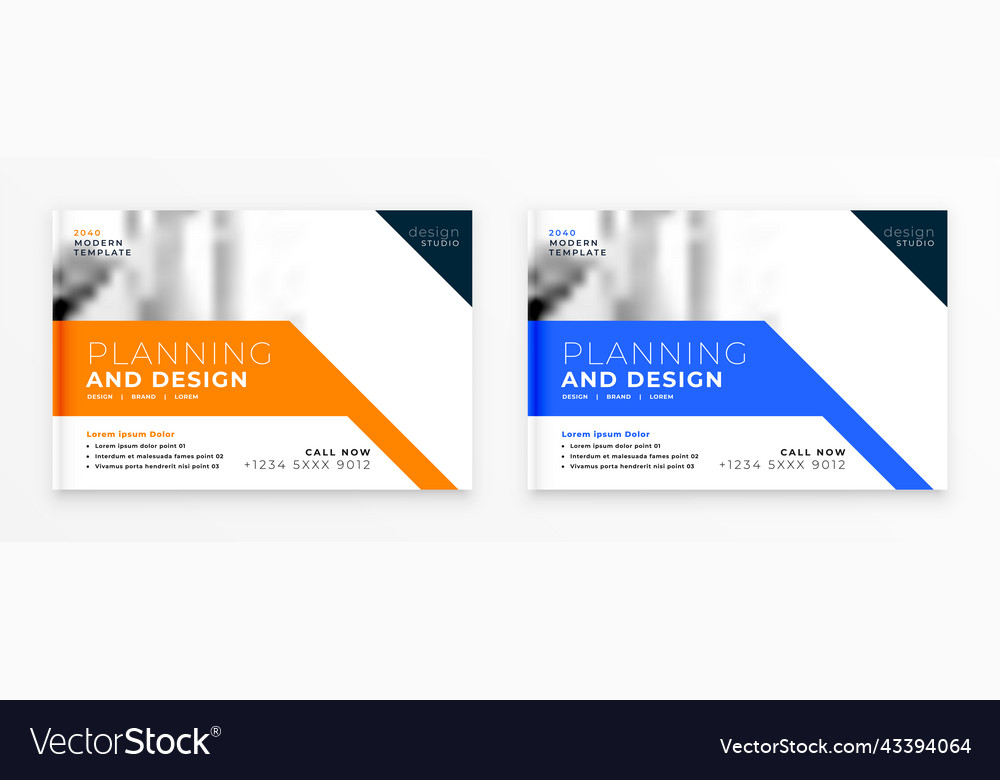 Stylish Orange Blue Modern Brochure Template Vector Image