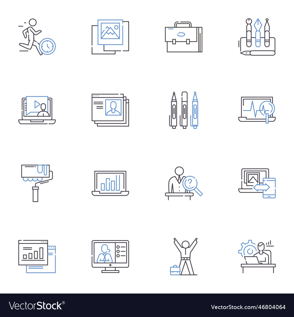 Task delegation line icons collection Royalty Free Vector Task delegation line icons collection Royalty Free Vector