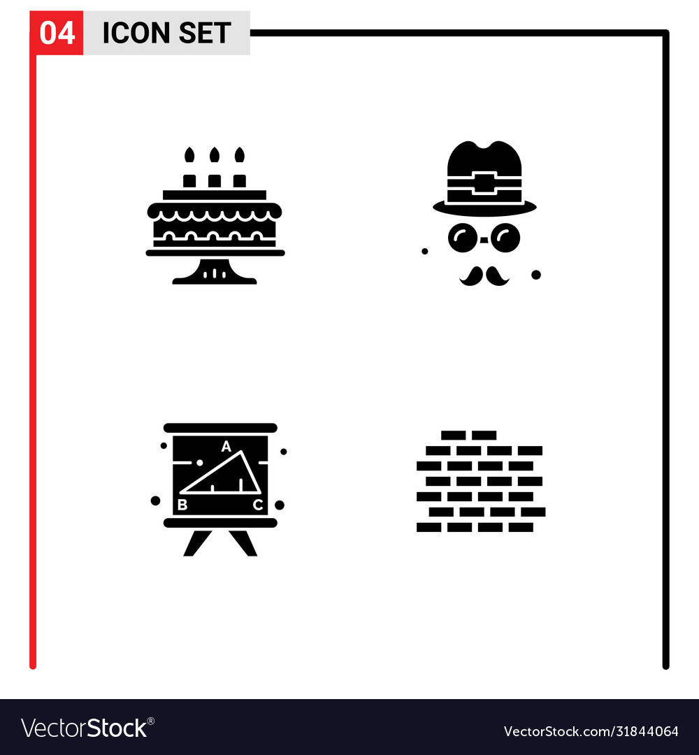 User Interface Pack 4 Basic Solid Glyphs Of Vector Image