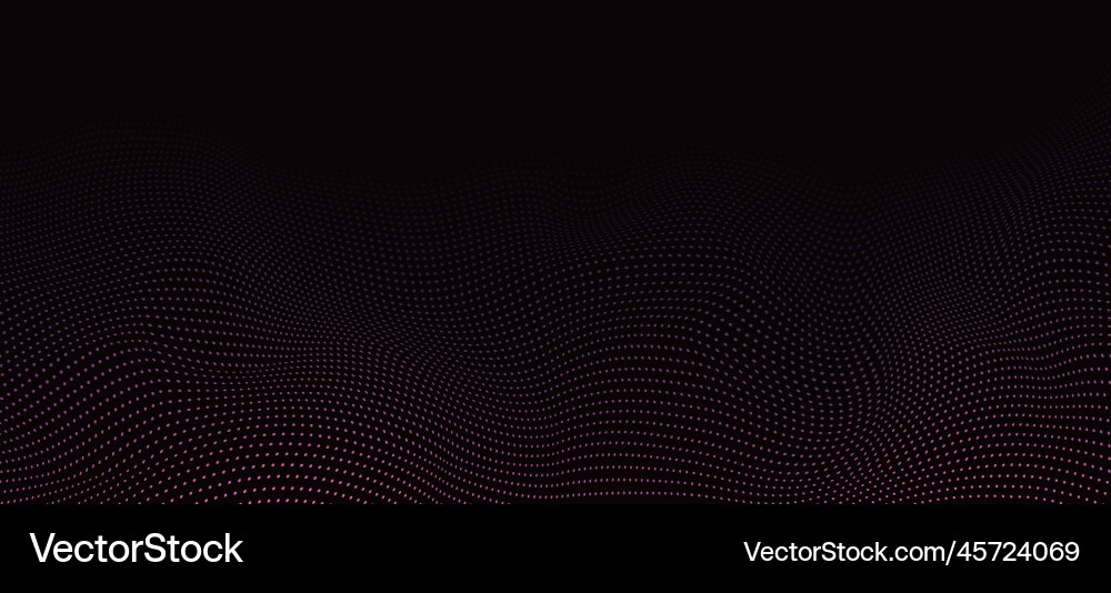 Abstract dark background with point wave Vector Image