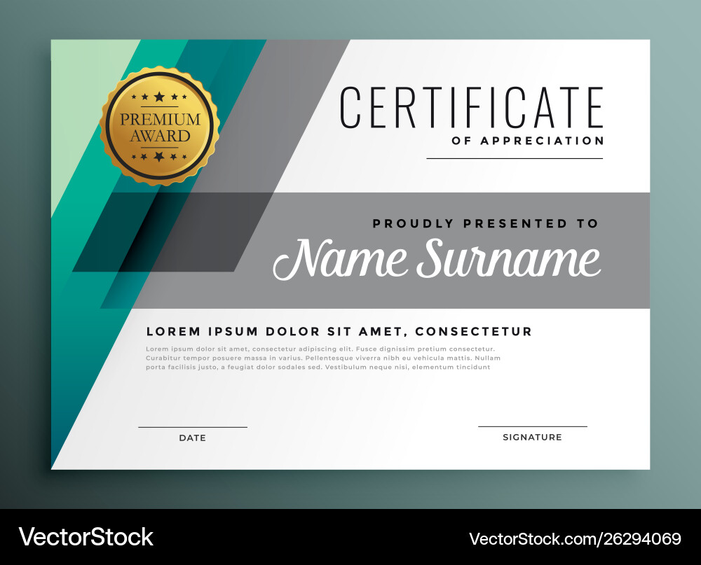 Elegant geometric certificate template design Vector Image
