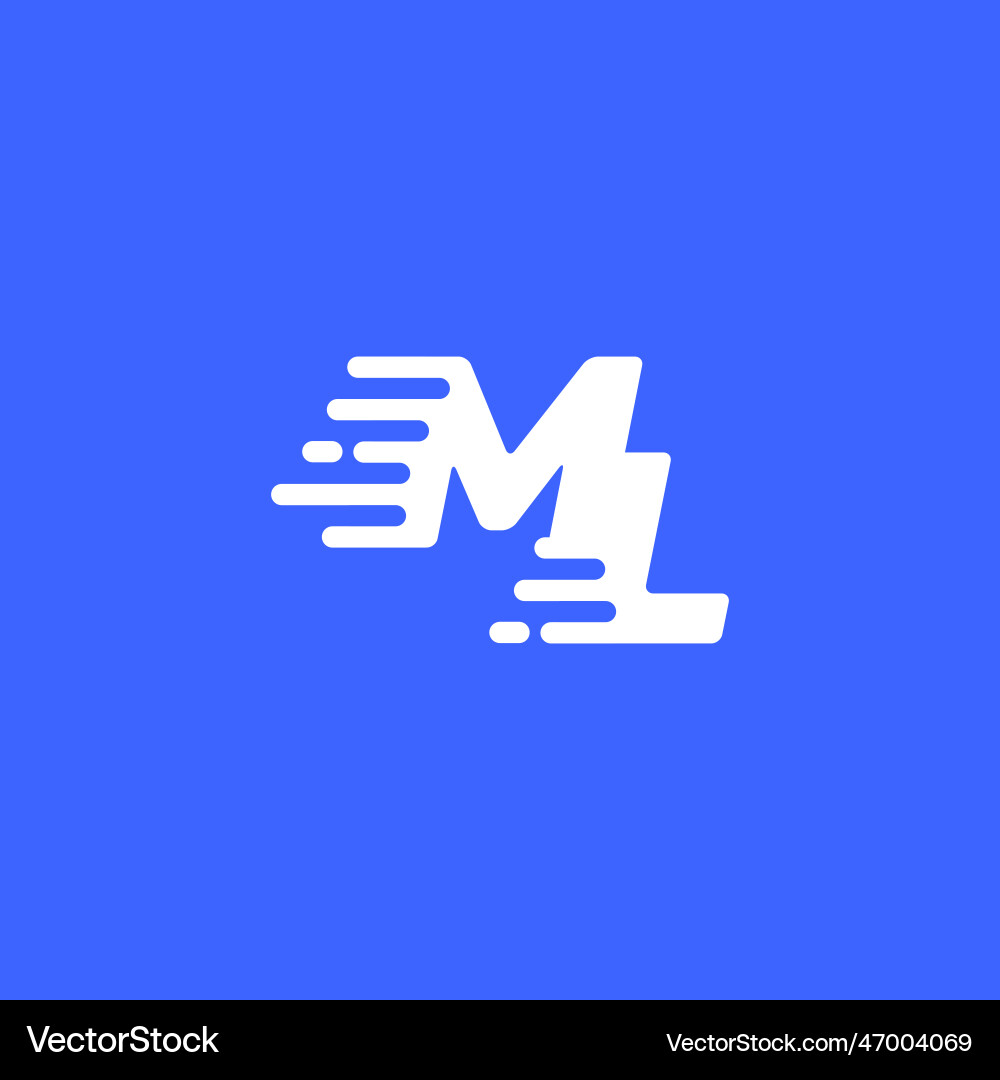 Letter ml fast speed technology modern logo design