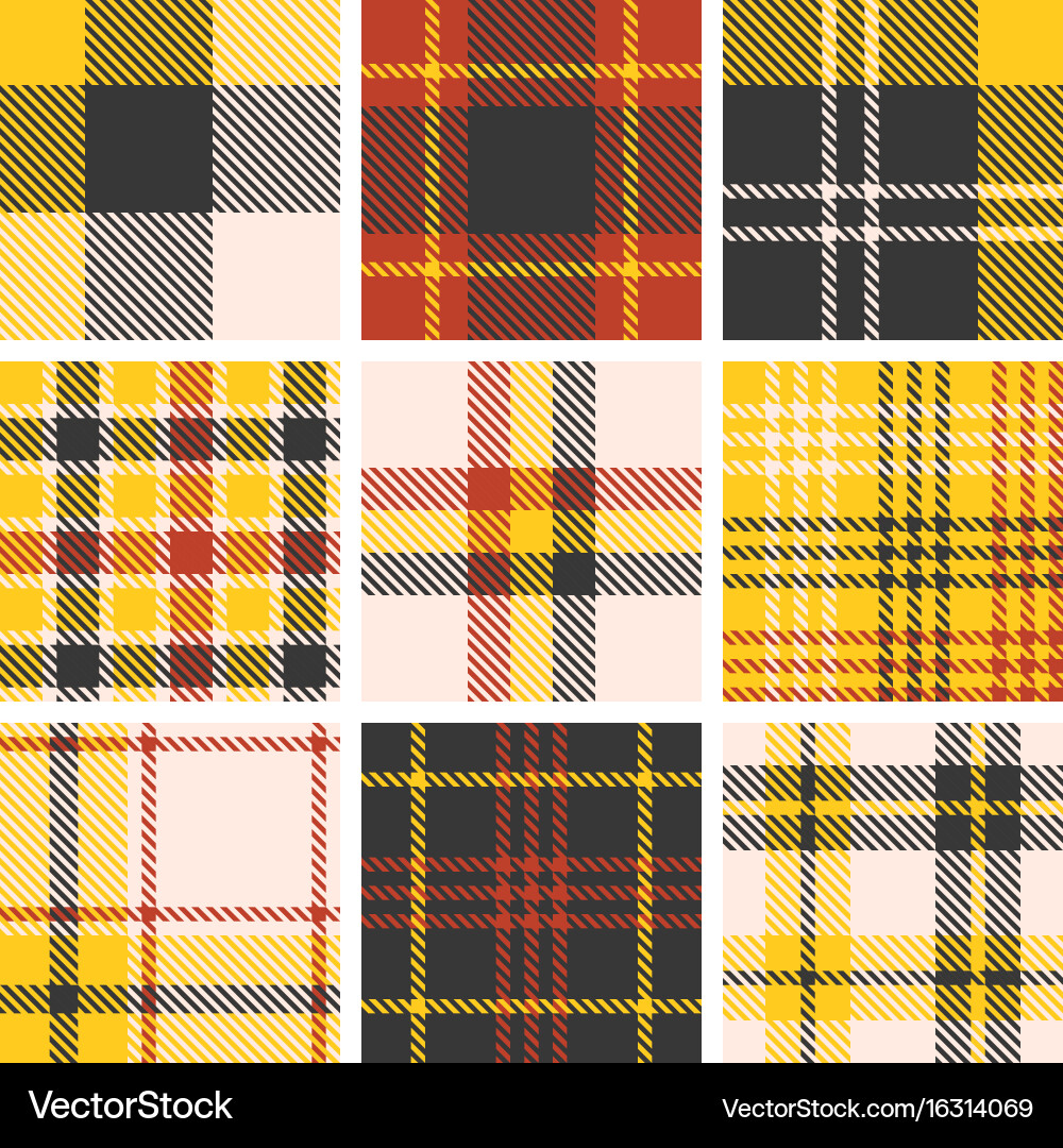 Set of tartan seamless pattern Royalty Free Vector Image