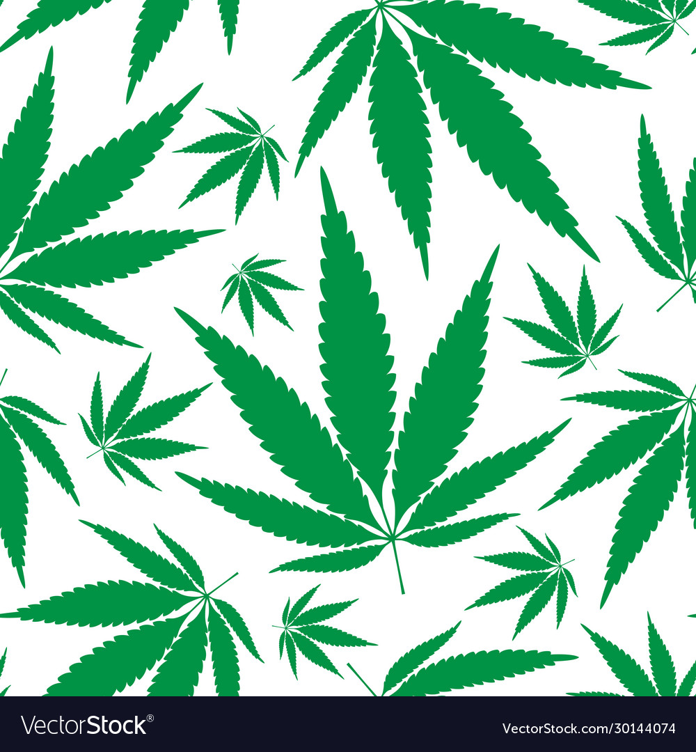 Hemp Leaves Seamless Pattern Royalty Free Vector Image