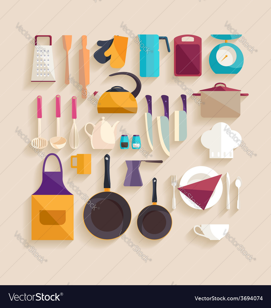 Kitchenware set Royalty Free Vector Image - VectorStock
