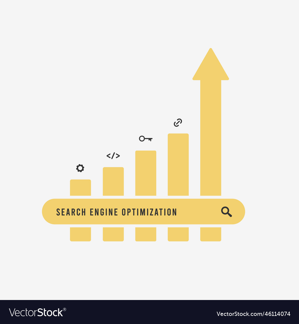Seo optimization concept search bar Royalty Free Vector Seo optimization concept search bar Royalty Free Vector