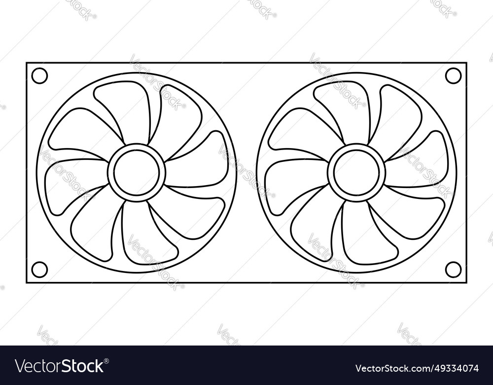 Simple of fan or cooling system personal computer Vector Image