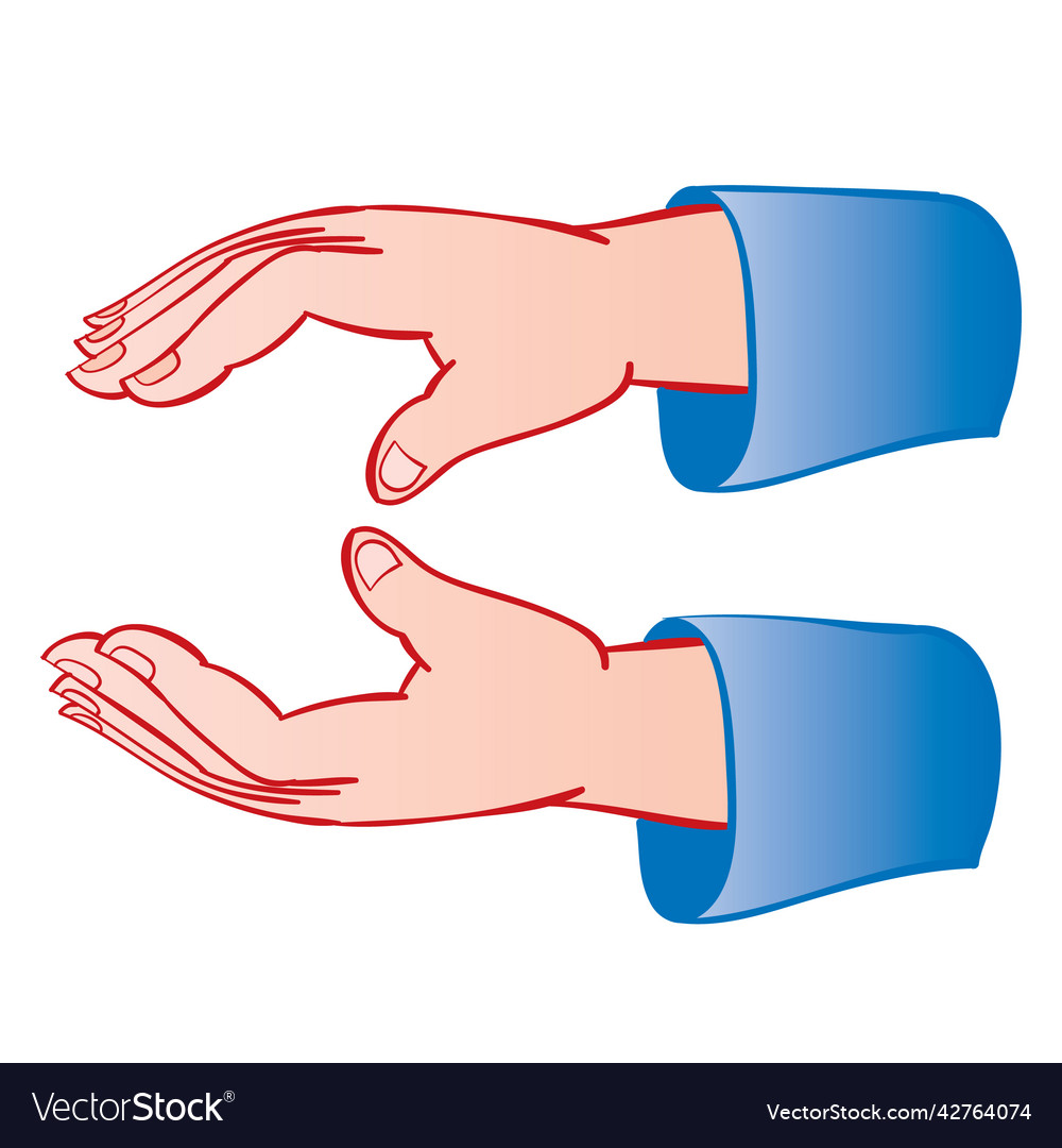 Two hands clapping cartoon isolated object Vector Image