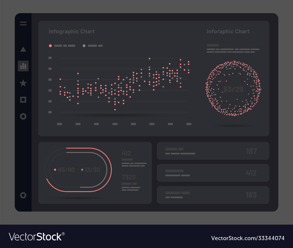Web app dashboard ui and ux kit Royalty Free Vector Image