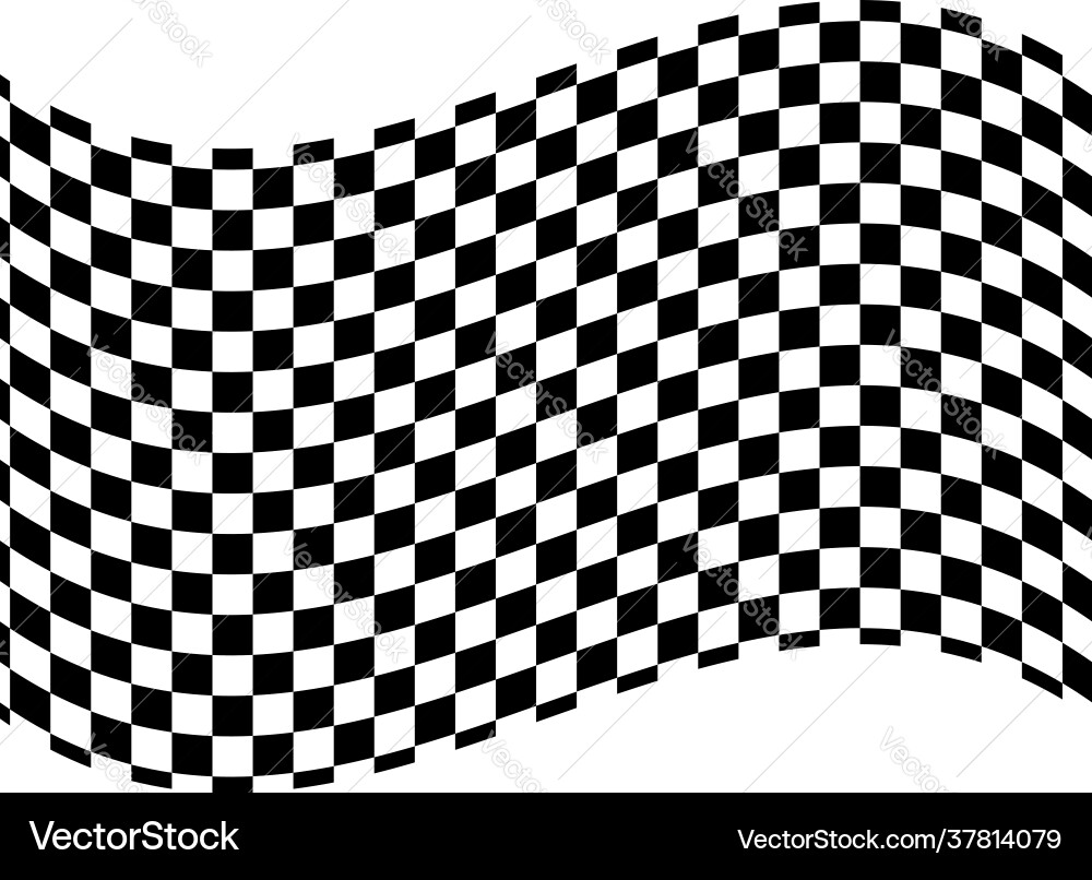 Checkered chequered waving wavy racing flag Vector Image