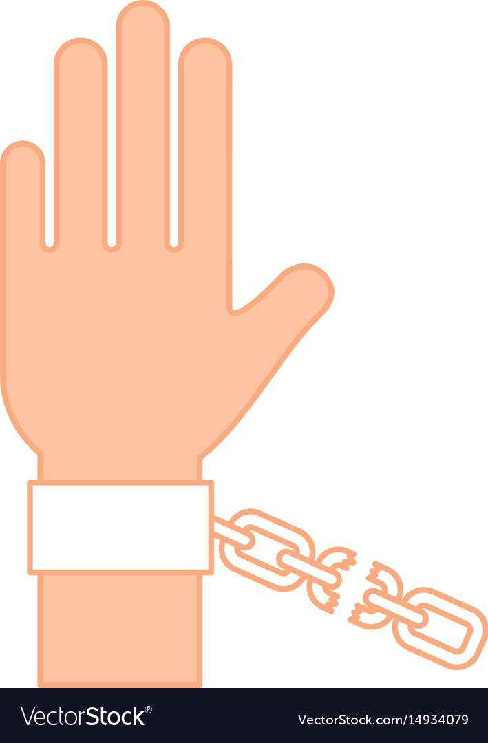 Hand human with chains Royalty Free Vector Image