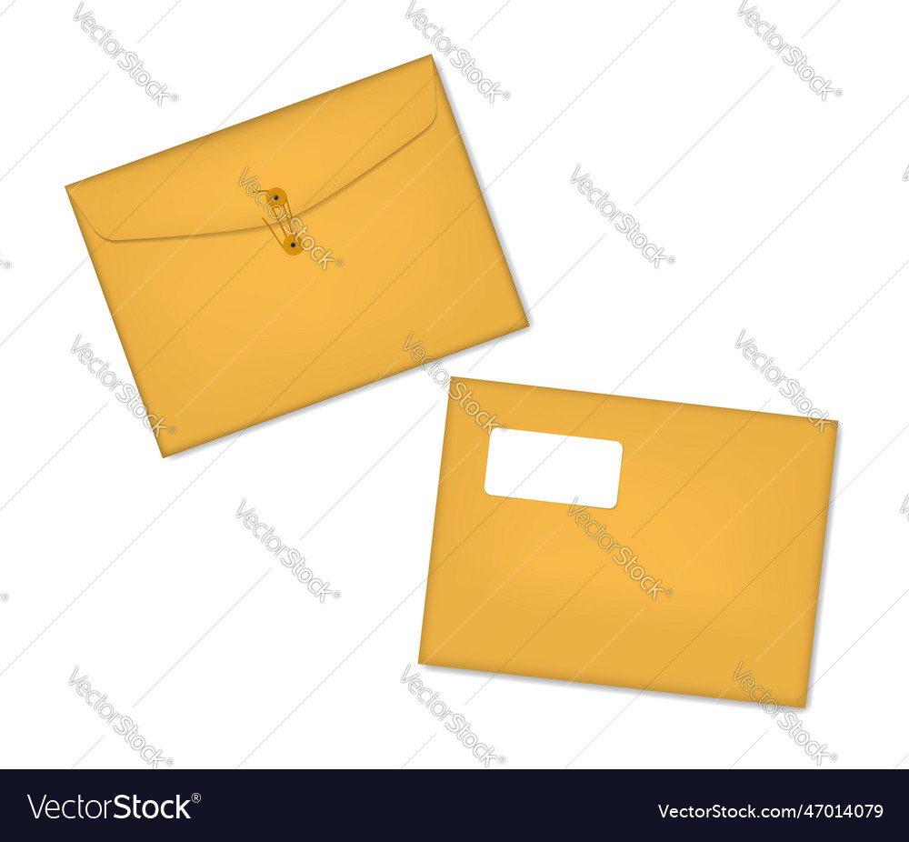 Horizontal paper envelope file folder with string Vector Image