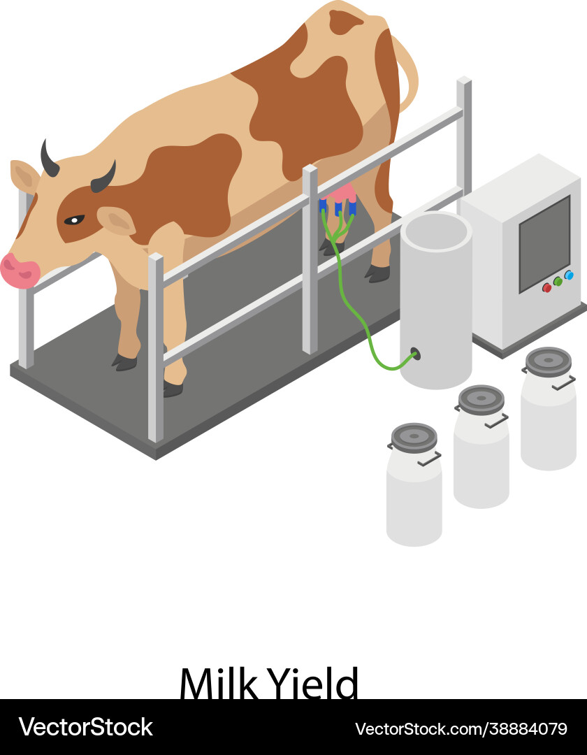 Milk yield Royalty Free Vector Image - VectorStock