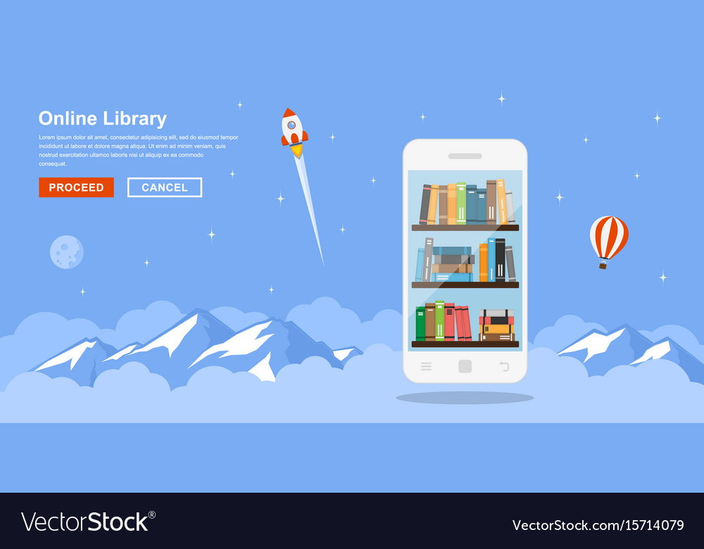 Online library concept Royalty Free Vector Image