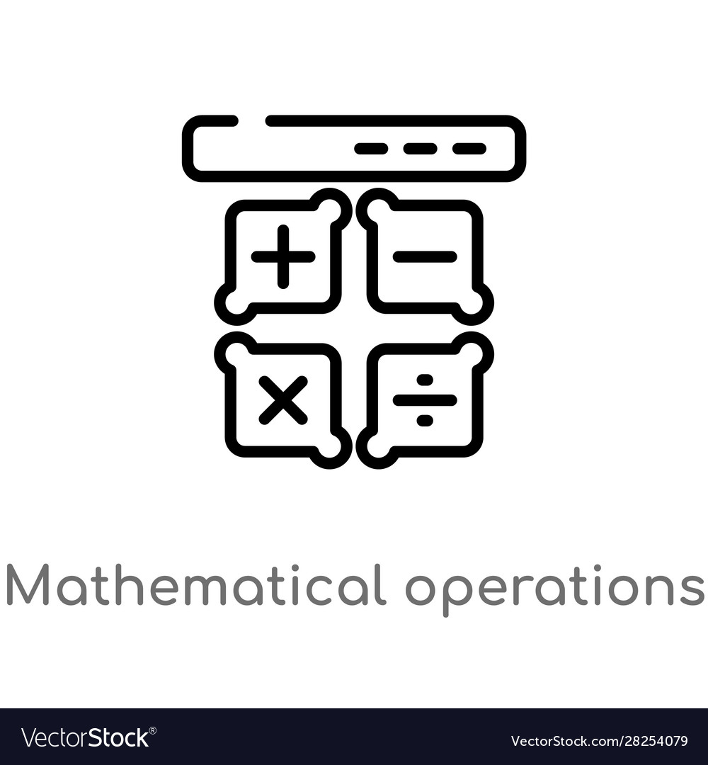 Outline mathematical operations icon isolated Vector Image Outline mathematical operations icon isolated Vector Image