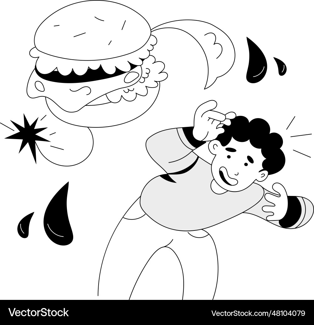 Overloaded burger Royalty Free Vector Image - VectorStock