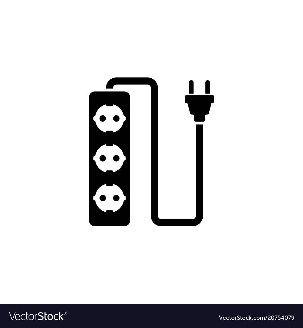 Plug wire socket flat icon Royalty Free Vector Image