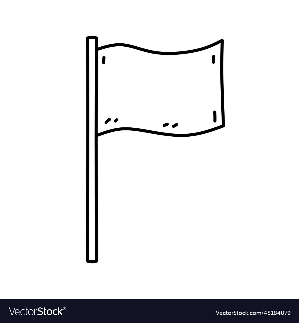 Rectangular waving flag isolated on white Vector Image