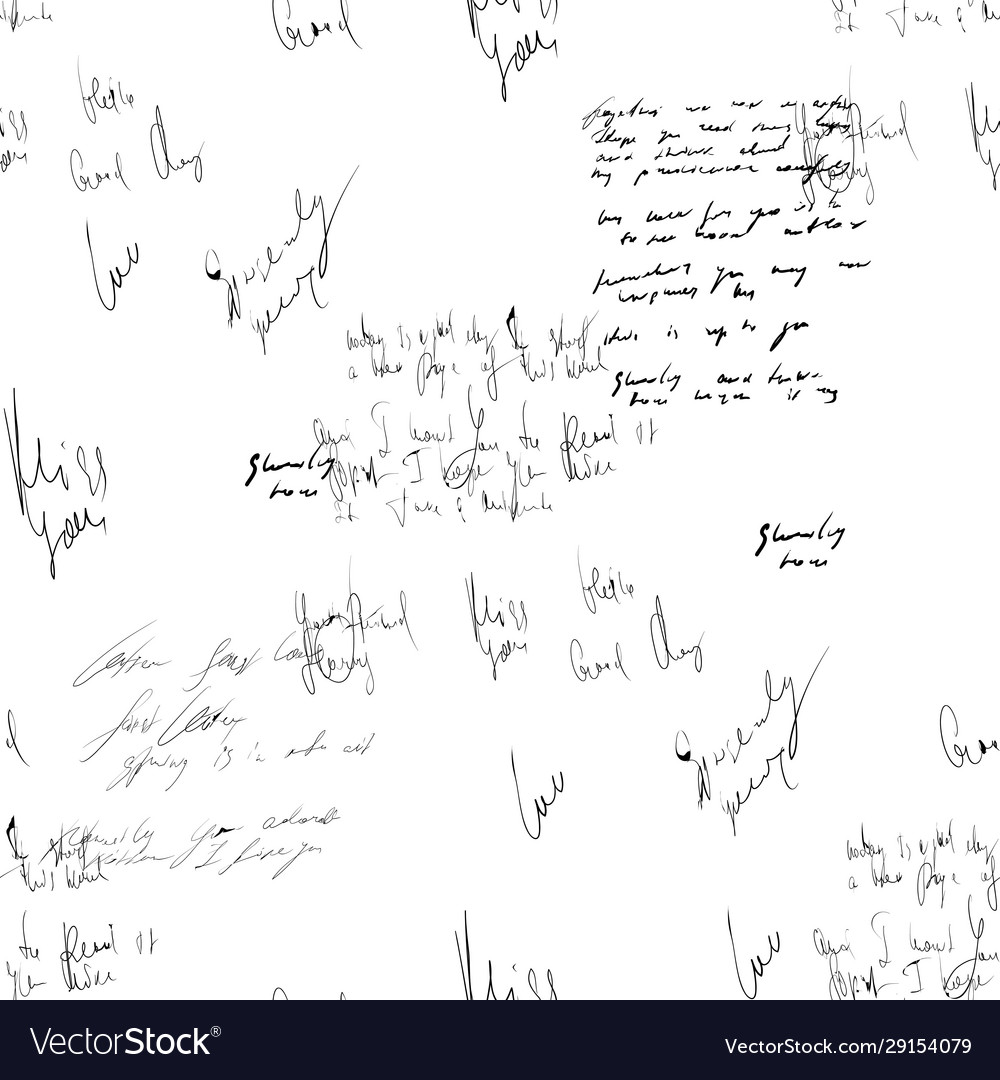 Seamless abstract text pattern handwritten font Vector Image