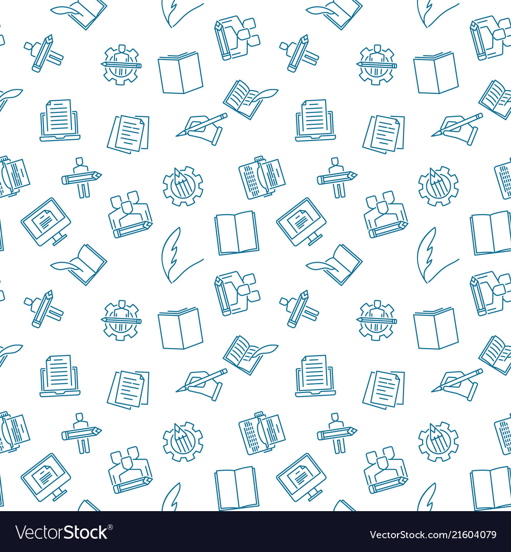Writer creative seamless pattern Royalty Free Vector Image