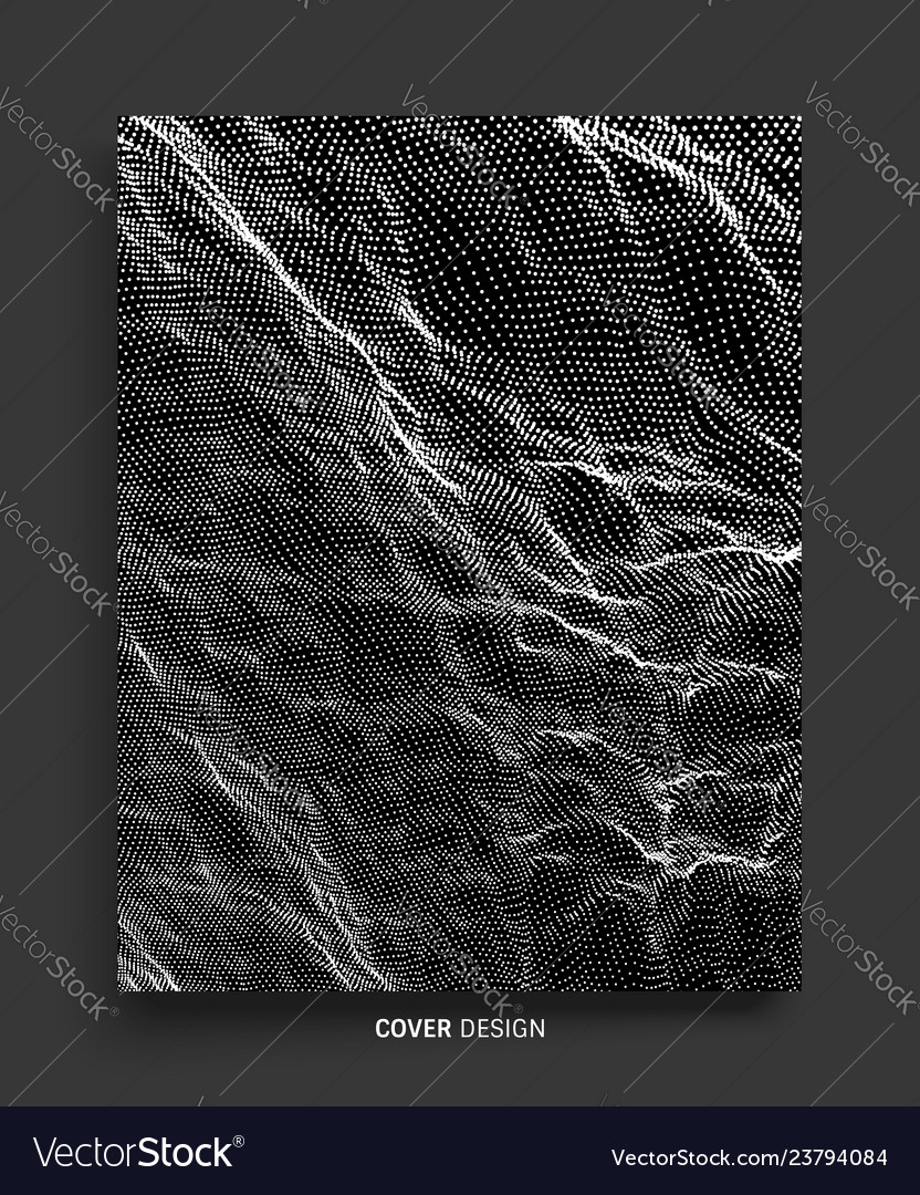 Array with dynamic particles 3d grid surface Vector Image