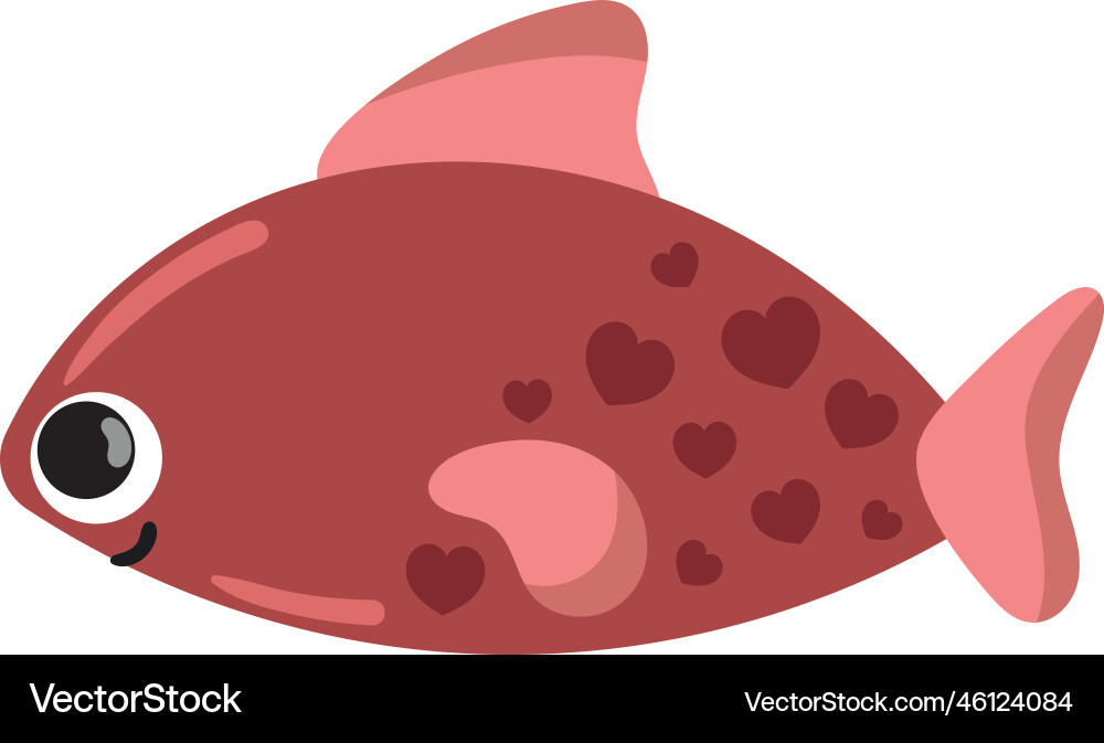 Fish with hearts Royalty Free Vector Image - VectorStock