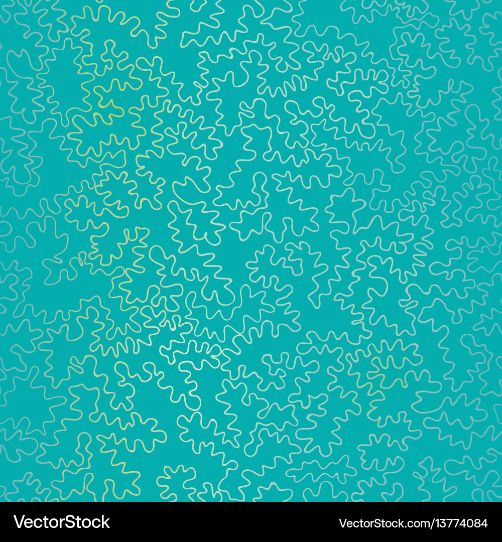 Golden on turquoise blue abstract doodle Vector Image