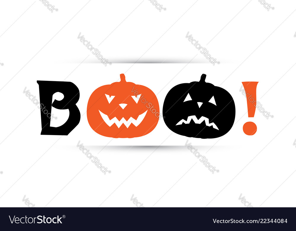 Halloween party banner stylized inscription boo Vector Image