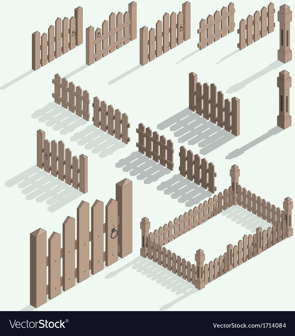 Isometric fence Royalty Free Vector Image - VectorStock Isometric fence Royalty Free Vector Image - VectorStock