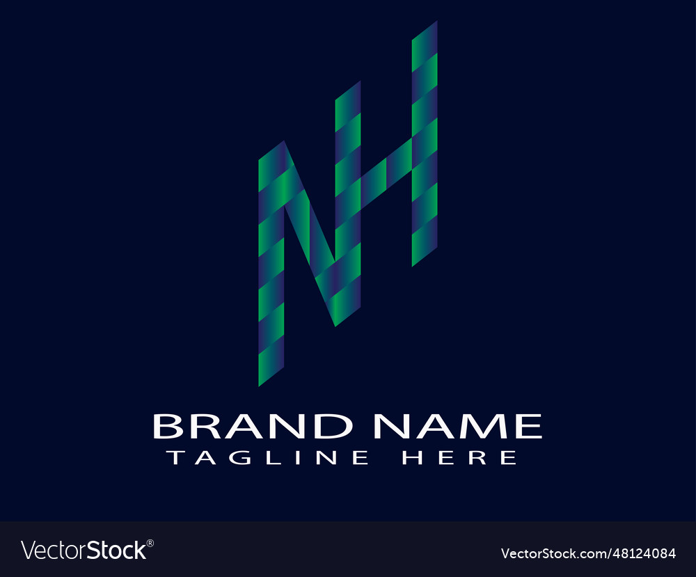 Nh brand modern letter logo Royalty Free Vector Image