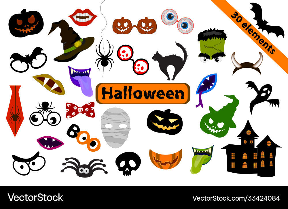 Photo booth props monster party printable Vector Image
