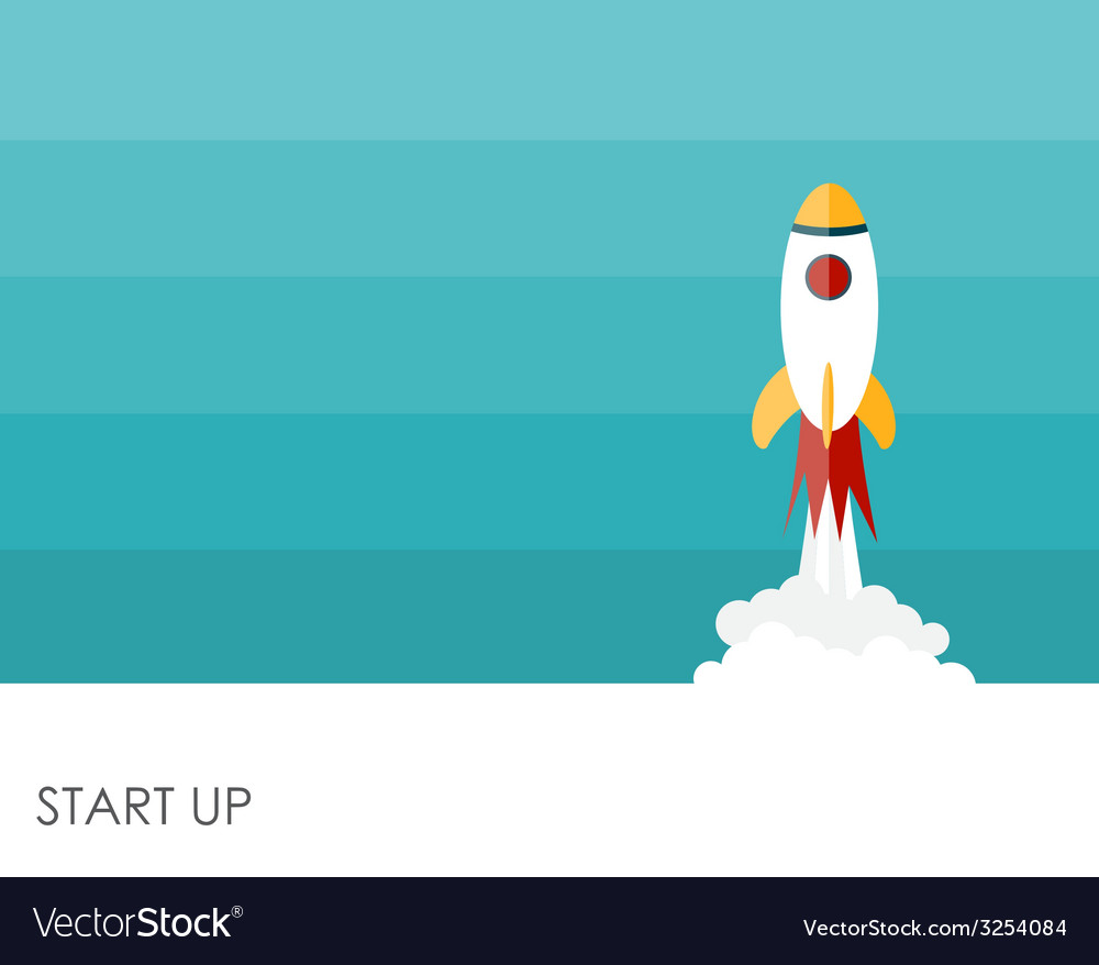Quick start up flat concept Royalty Free Vector Image
