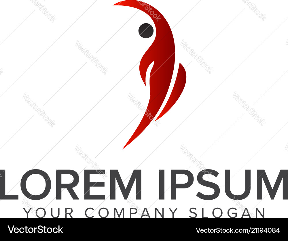 Reach up people logo design concept template Vector Image