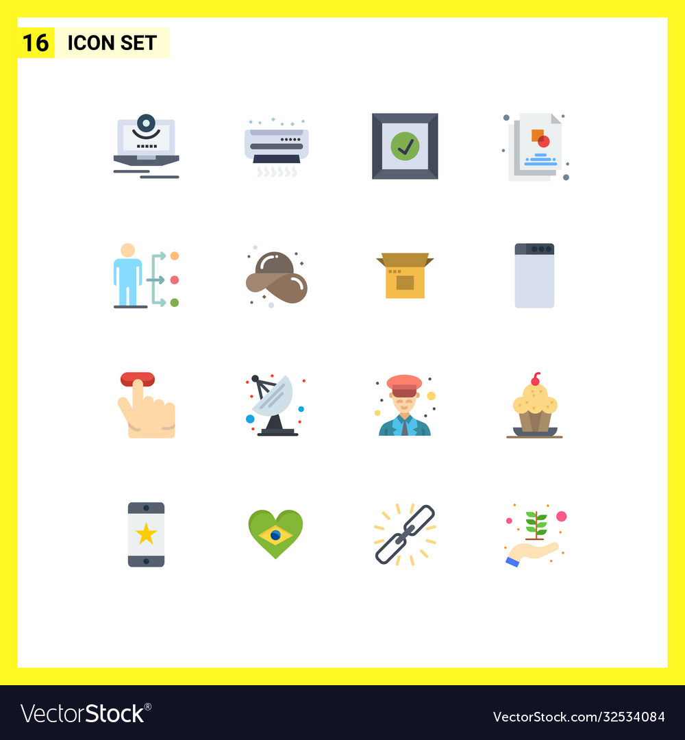 Set 16 modern ui icons symbols signs for link Vector Image